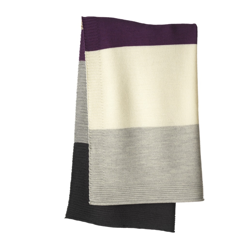 Knitted Multi Coloured Baby Blanket in Organic Merino Wool [5113] - £52 ...