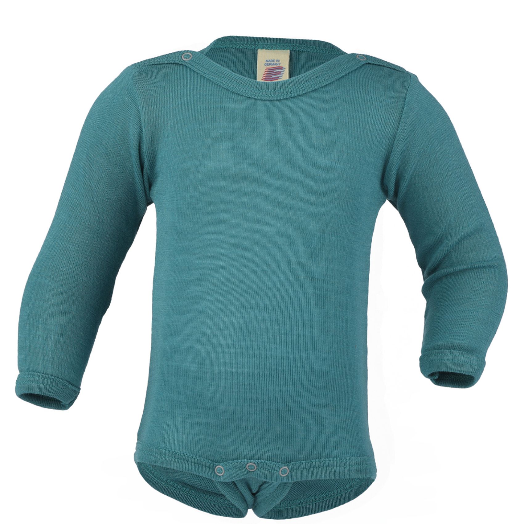 Long-Sleeved Baby-Body in Wool/Silk Blend with Shoulder Poppers [709030 ...