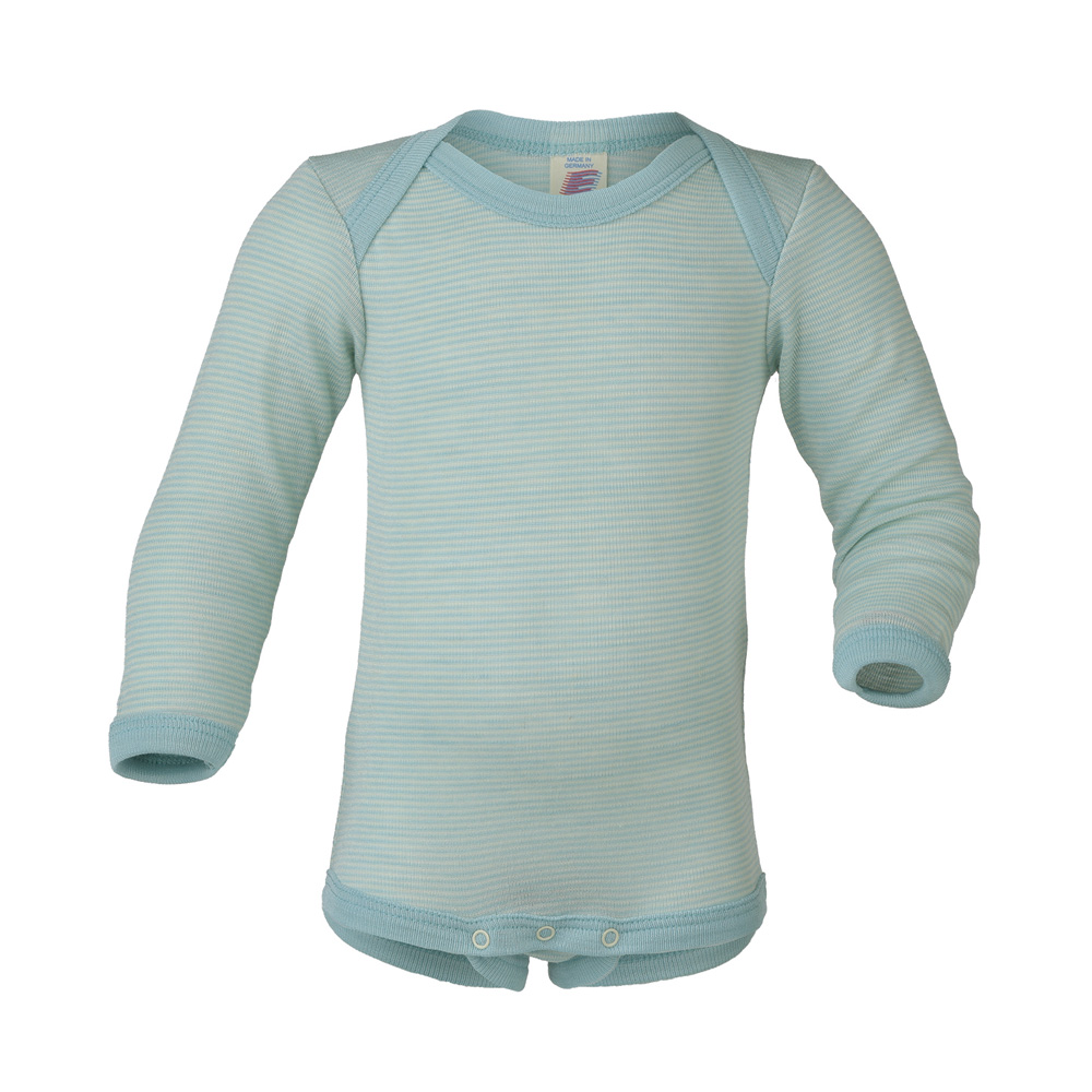 Silk & Wool Blend Baby-body, Long-sleeved - £23.90