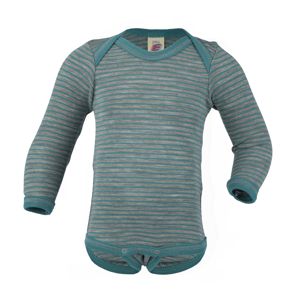 Silk & Wool Blend Baby-body, Long-sleeved - £23.90