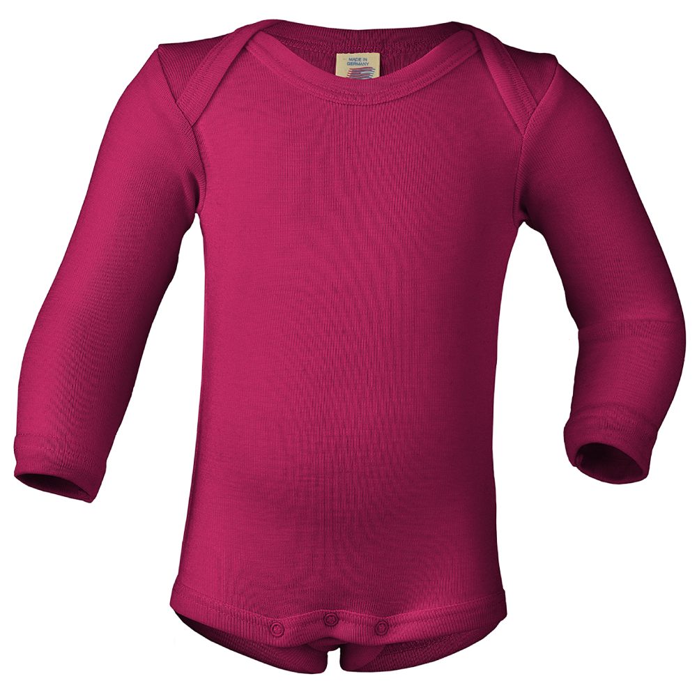 Silk & Wool Blend Baby-body, Long-sleeved - £23.90