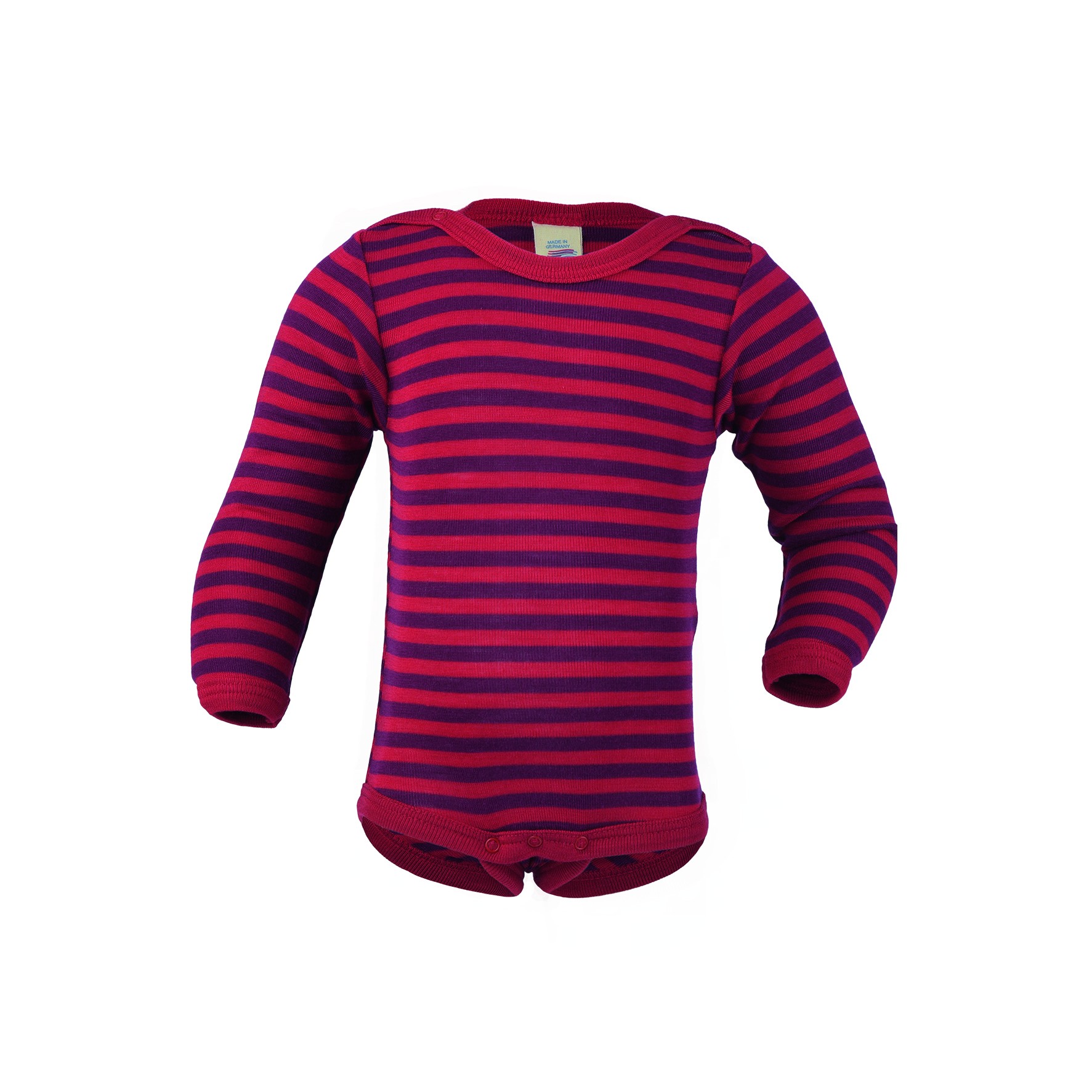 Long-Sleeved Baby-Body in Wool/Silk Blend with Shoulder Poppers [709030 ...