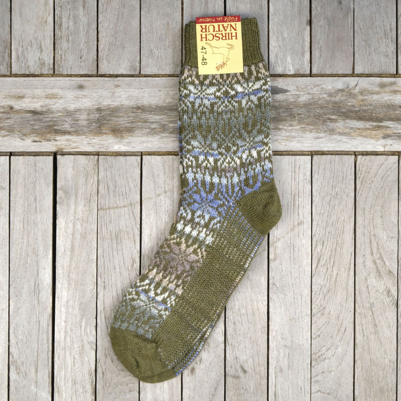Starry Fair-Isle Socks in Thick Organic Wool | Fair-Isle Sock in Thick ...