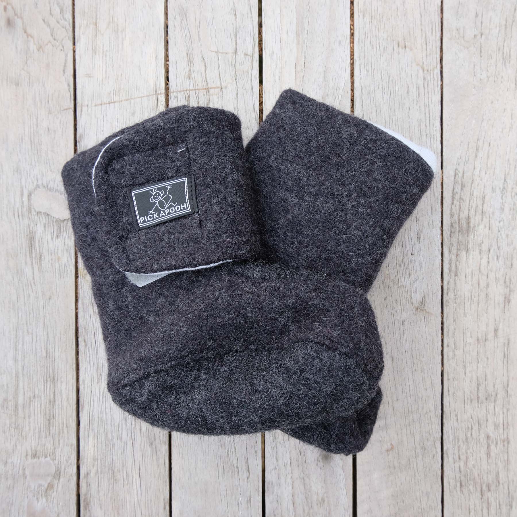 Fully Lined Long Boiled Wool Booties with Single Velcro [252] - £24.60 ...
